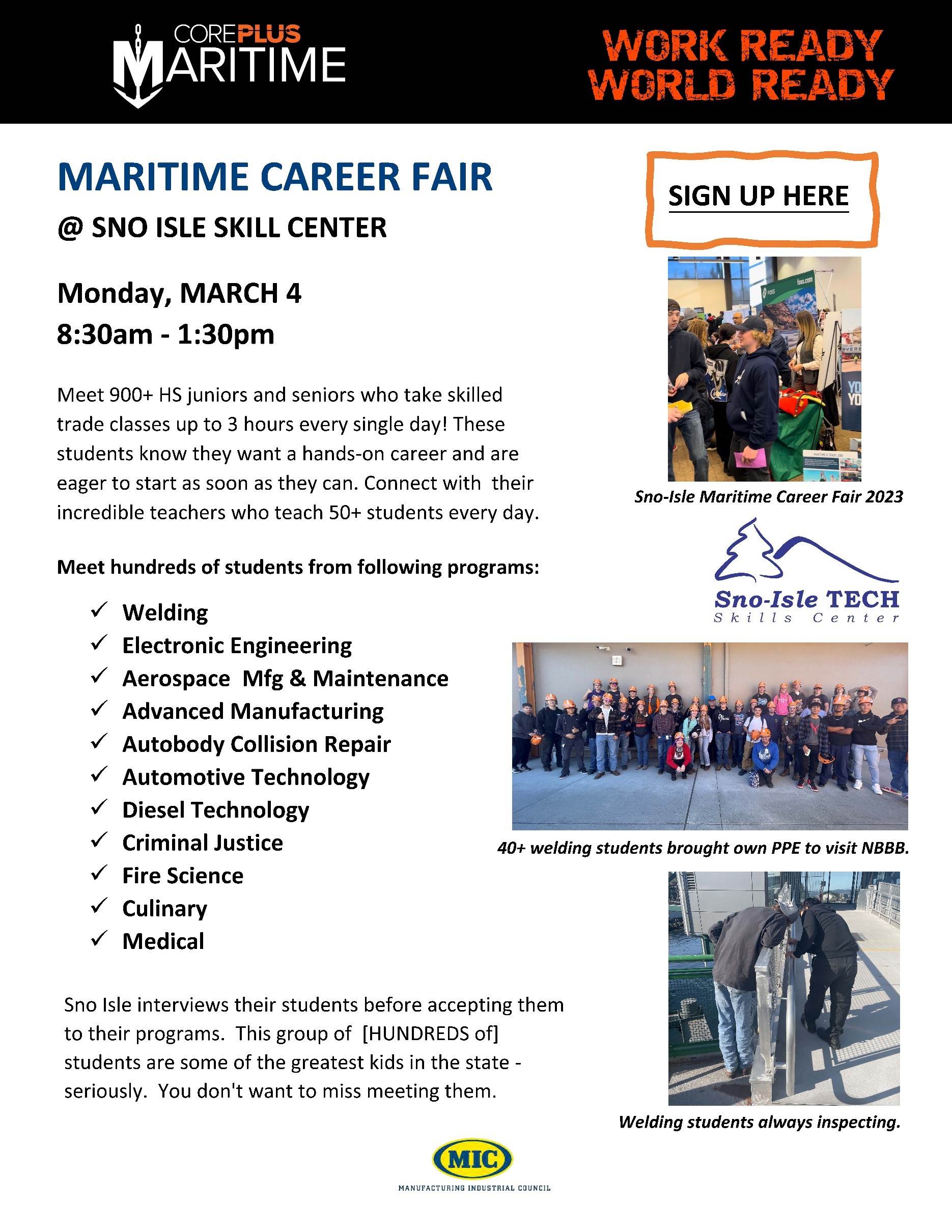 Core Plus Maritime Career Fair - March 4 - Northwest Marine Trade ...