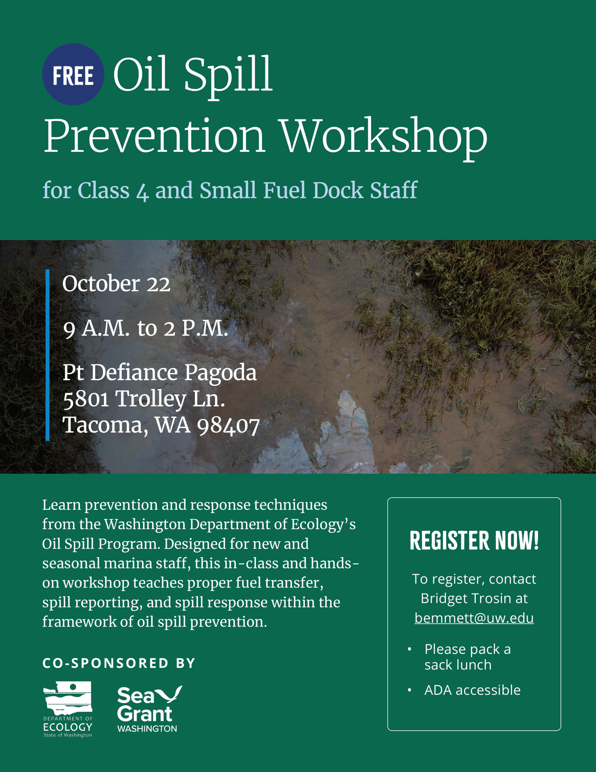 Oil Spill Prevention Workshop - October 22 - Northwest Marine Trade ...